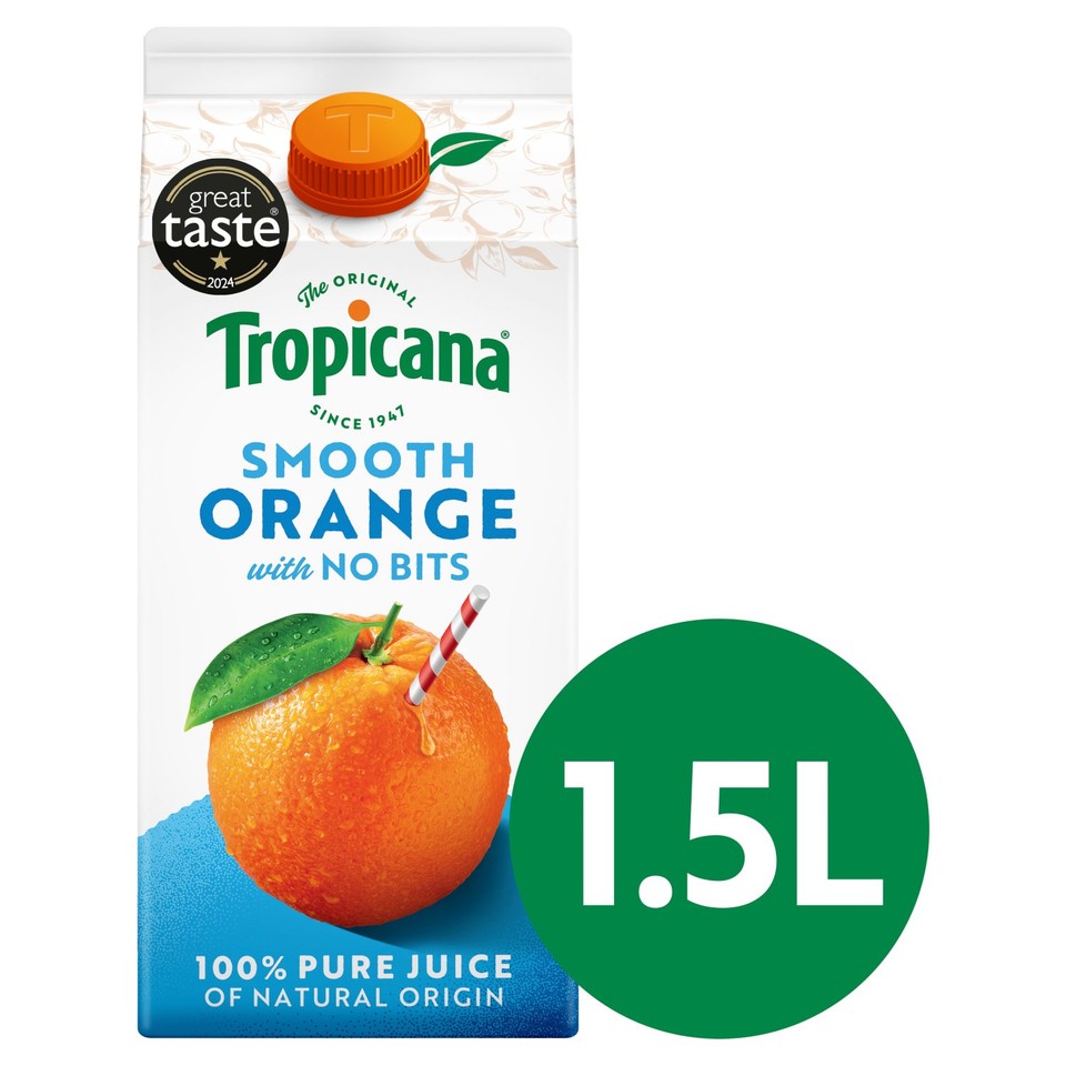 Tropicana Smooth Orange With No Bits Fruit Juice 1.5L - Morrisons ...
