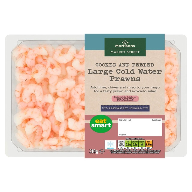 Morrisons Cooked Large Cold Water Prawns - Morrisons Online Groceries ...