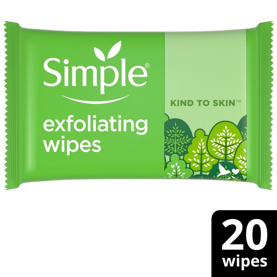 Simple Exfoliating Facial Wipes 20 Wipes - Morrisons Online Groceries ...