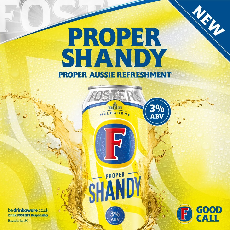 Fosters Proper Lager Shandy Beer 3% ABV Multipack Cans 10x440ml ...