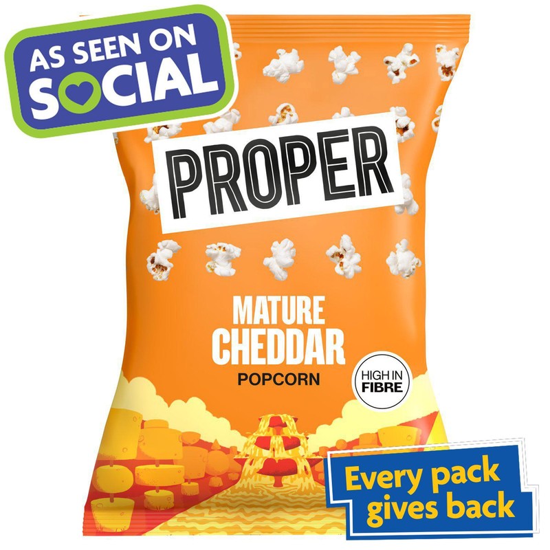 Proper Corn Mature Cheddar Popcorn 70g - Morrisons Online Groceries ...