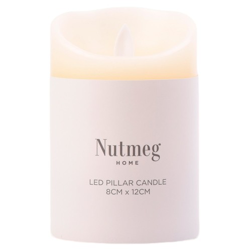 Nutmeg Home Led Pillar Candle 12cm - Morrisons Online Groceries & Offers