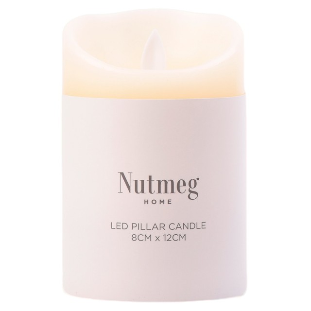 Nutmeg Home Led Pillar Candle 12cm - Morrisons Online Groceries & Offers
