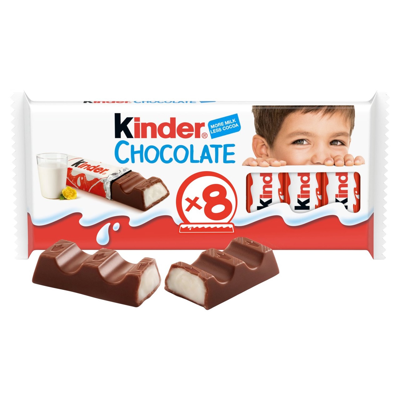 Kinder Milk Chocolate Snack Bars 8 Pack - Morrisons Online Groceries ...