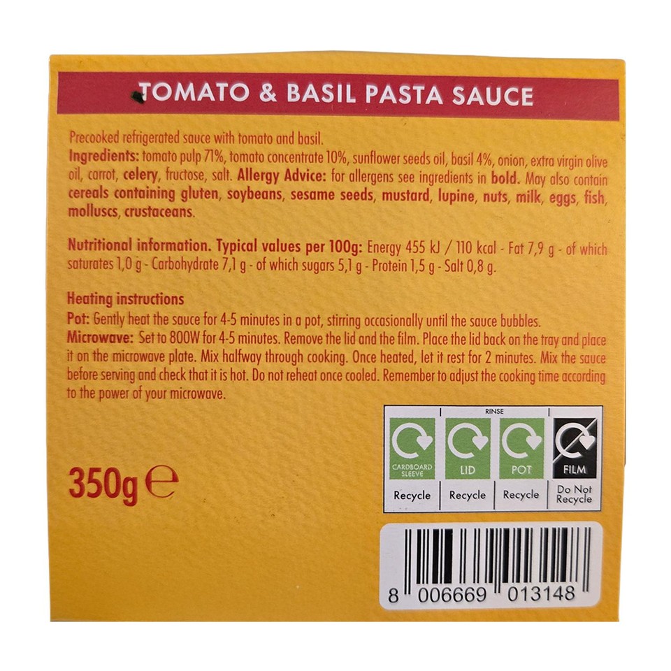 Scoiattolo Tomato & Basil Sauce - Morrisons Online Groceries & Offers