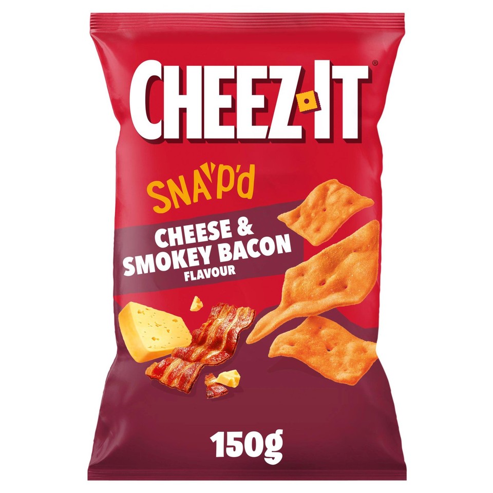 Cheez-it Cheese & Smokey Bacon Flavour Thin & Crispy Baked Snacks 150g ...
