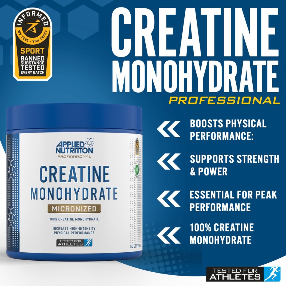Applied Nutrition Creatine Monohydrate Powder Unflavoured 250g ...