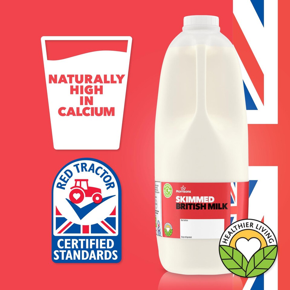 Morrisons British Skimmed Milk 4 Pint - Morrisons Online Groceries & Offers