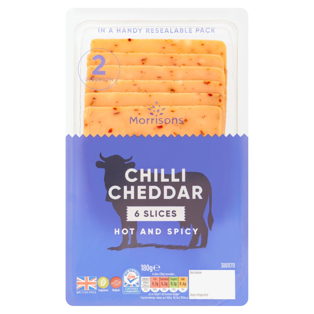 Morrisons Chilli Cheddar Cheese Slices 180g - Morrisons Online ...