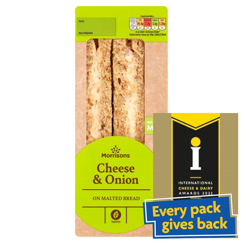 Morrisons Cheese & Onion Sandwich - Morrisons Online Groceries & Offers