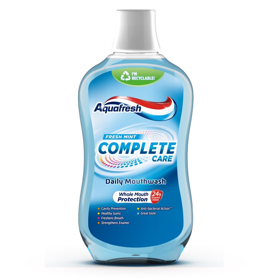 Aquafresh Complete Care Fresh Mint Mouthwash 500ml - Morrisons Online Groceries & Offers