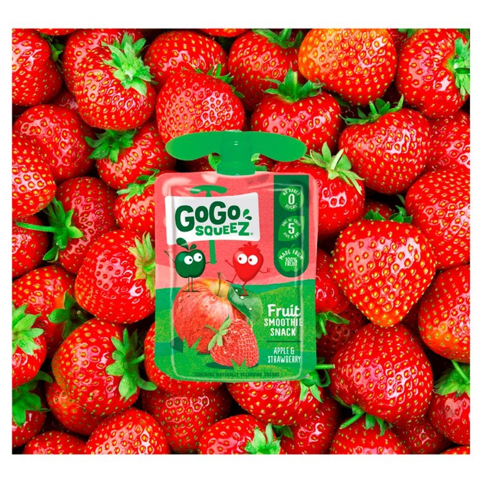 GoGo squeeZ Fruit Smoothie Snack Apple and Strawberry 4x90g - Morrisons ...