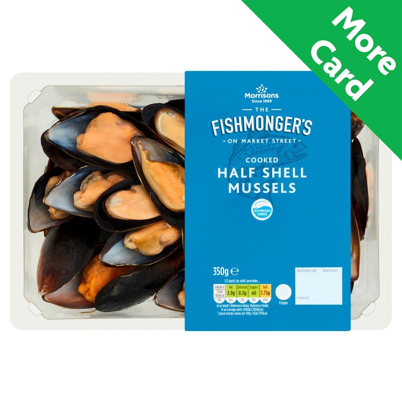Morrisons Cooked Half Shell Mussels - Morrisons Online Groceries & Offers