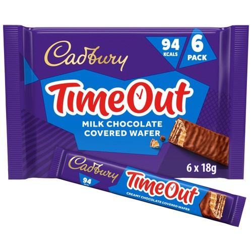 Cadbury Timeout Wafer Chocolate Biscuit Bars 6 Pack - Morrisons Online ...