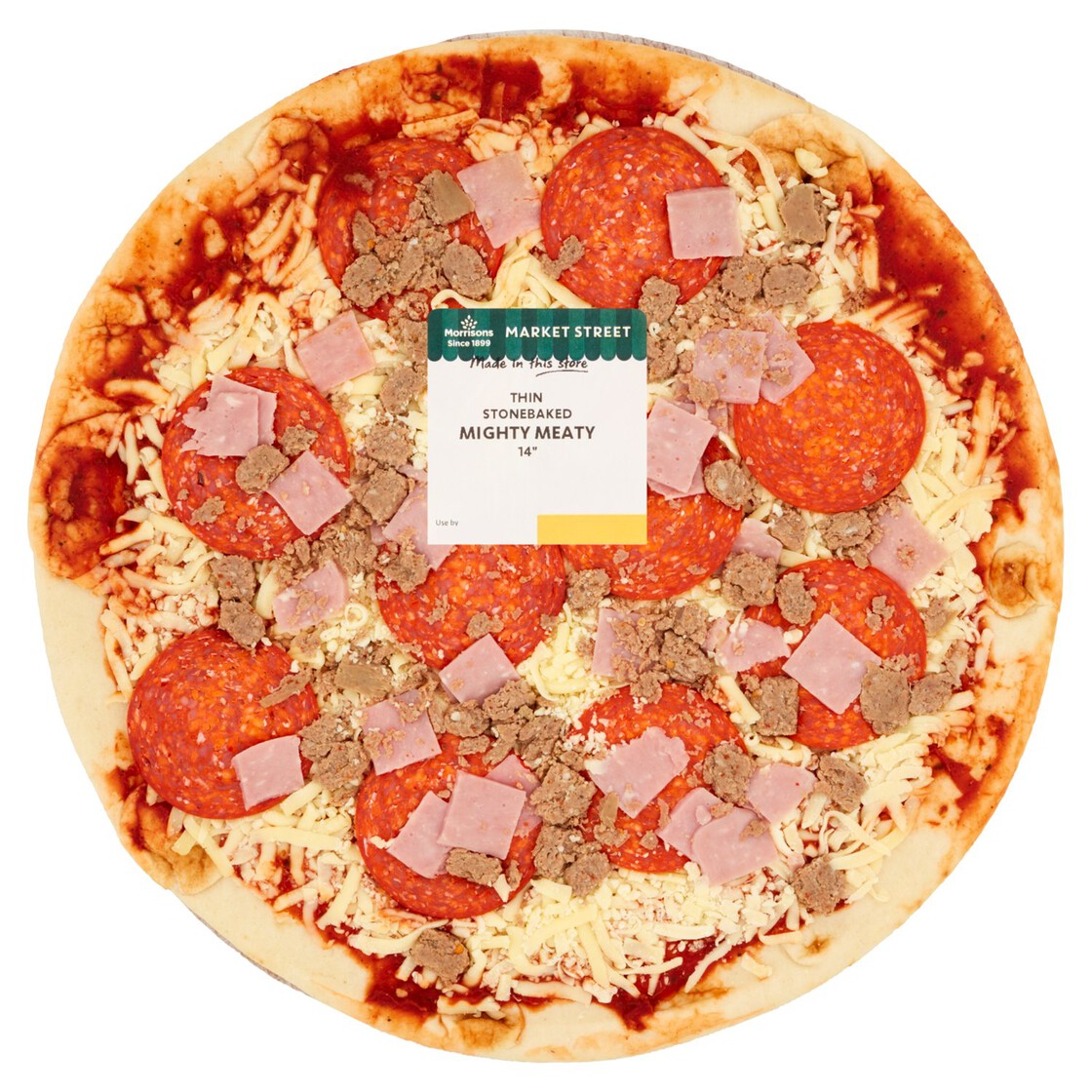 Market Street Mighty Meaty Thin Stonebaked 14" Pizza - Morrisons Online ...