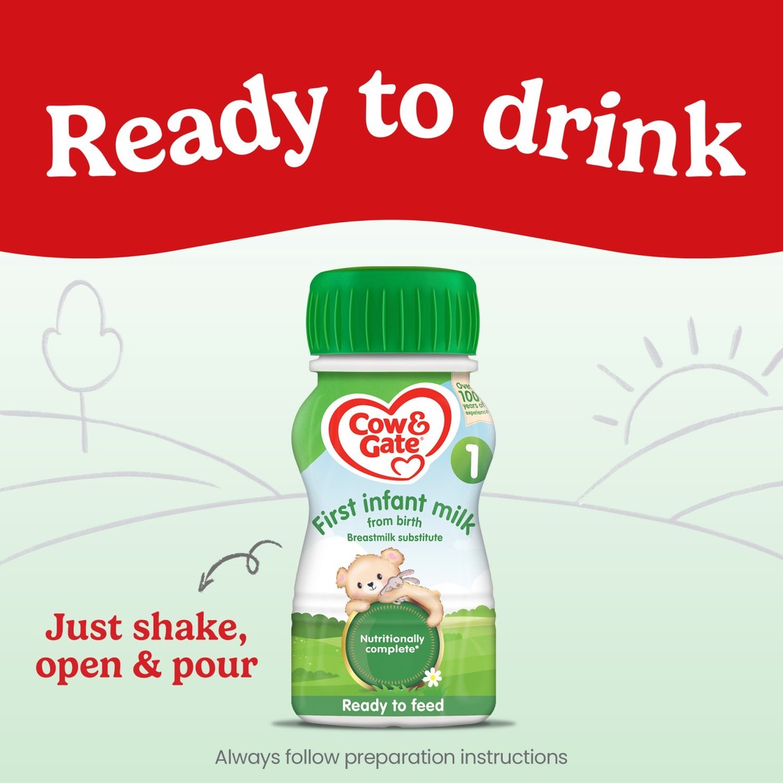 Cow & Gate 1 First Infant Baby Milk Formula Liquid Ready to Feed from ...