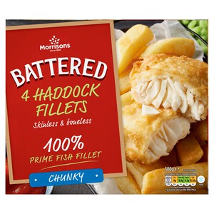 Morrisons 4 Battered Chunky Haddock Fillets - Morrisons Online ...