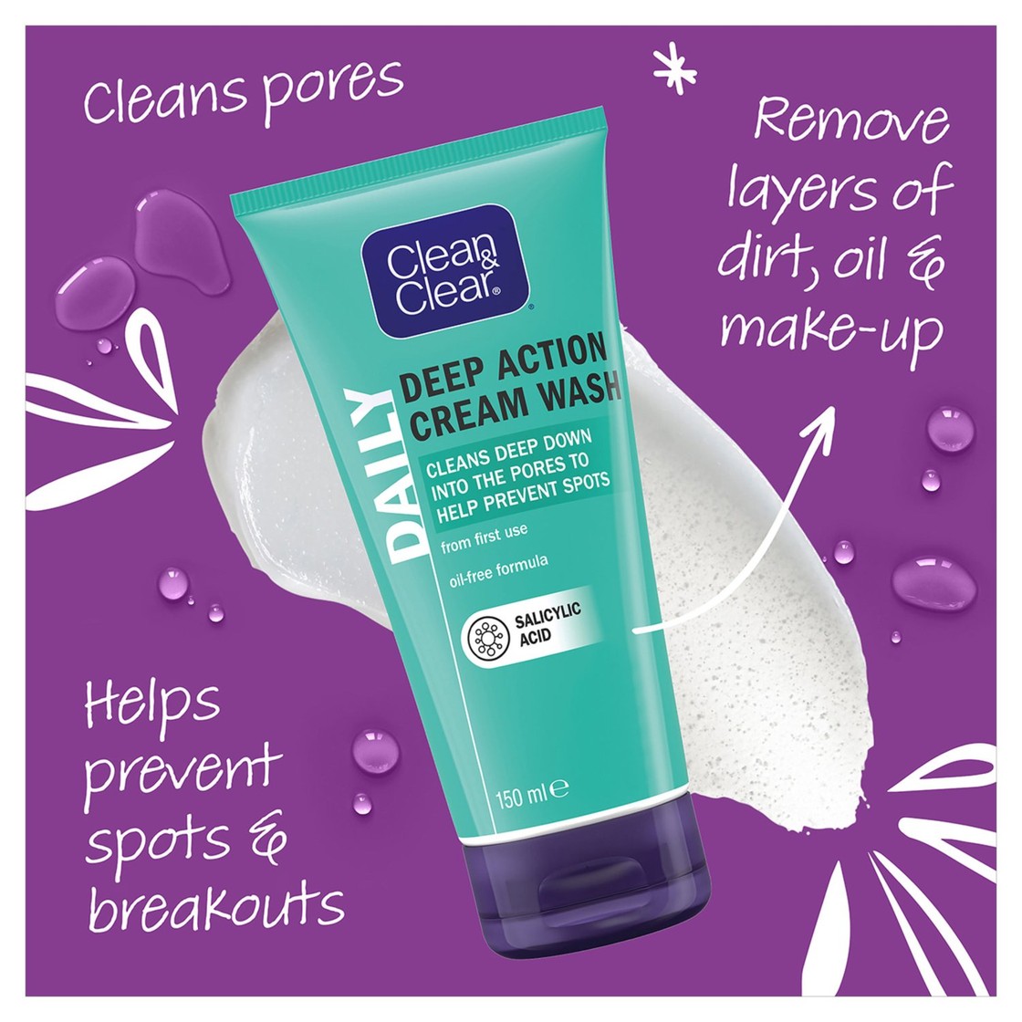 Clean & Clear Deep Action Cream Wash - Morrisons Online Groceries & Offers