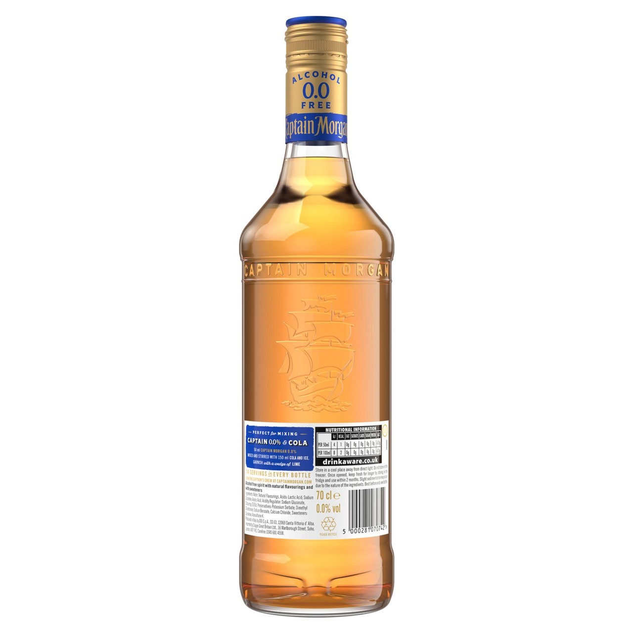 Captain Morgan Spiced Gold 0.0% Alcohol Free Spirit - Morrisons Online ...