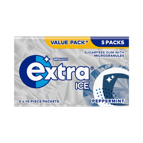 Wrigley's Extra Ice Peppermint Sugar Free Chewing Gum Multipack 70g ...