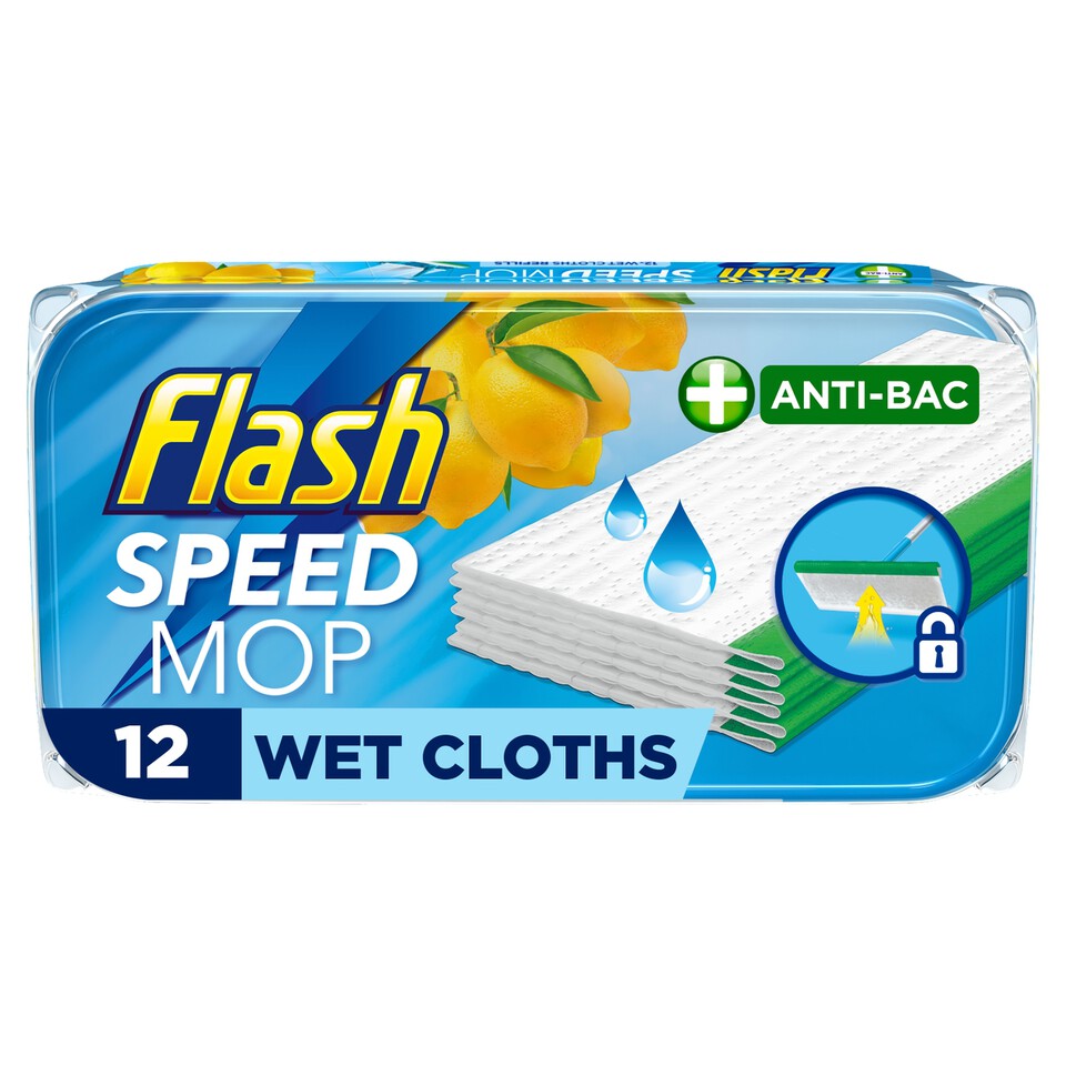 Flash Anti-Bac Speed Mop Wet Cloths Lemon - Morrisons Online Groceries ...