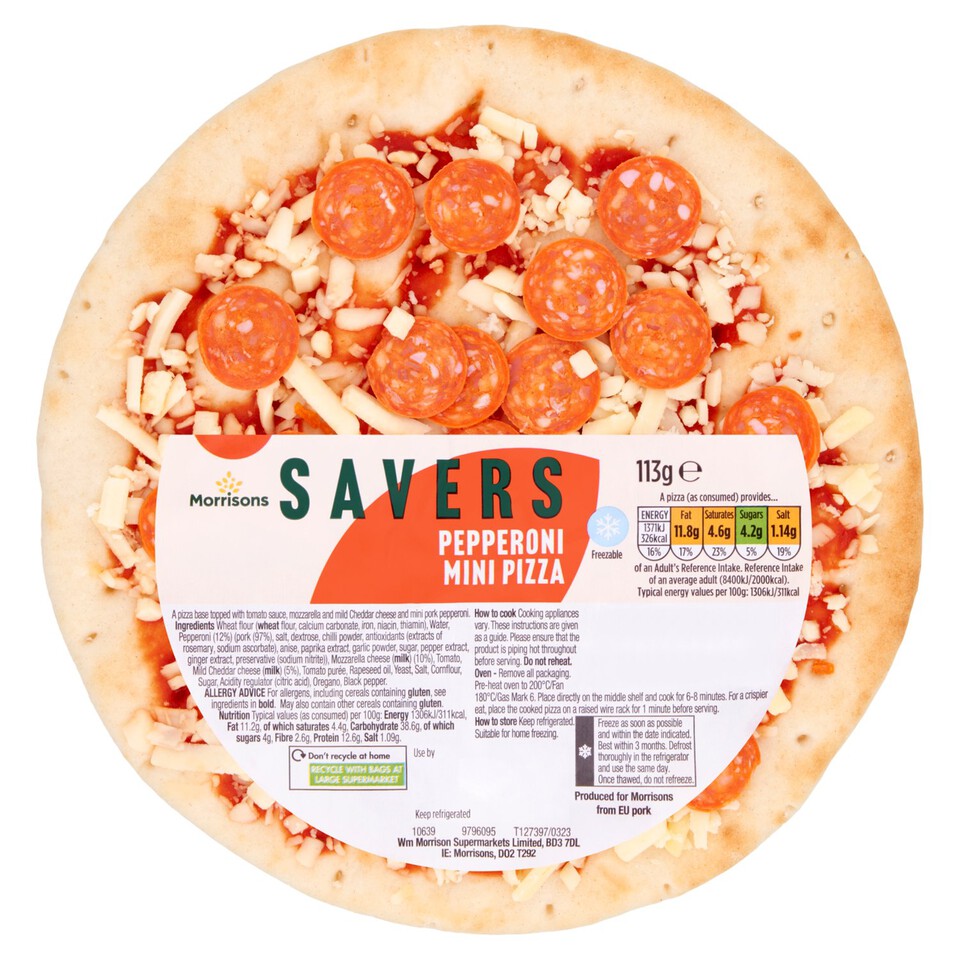 Morrisons Savers Pepperoni Mini Pizza - Morrisons Online Groceries & Offers