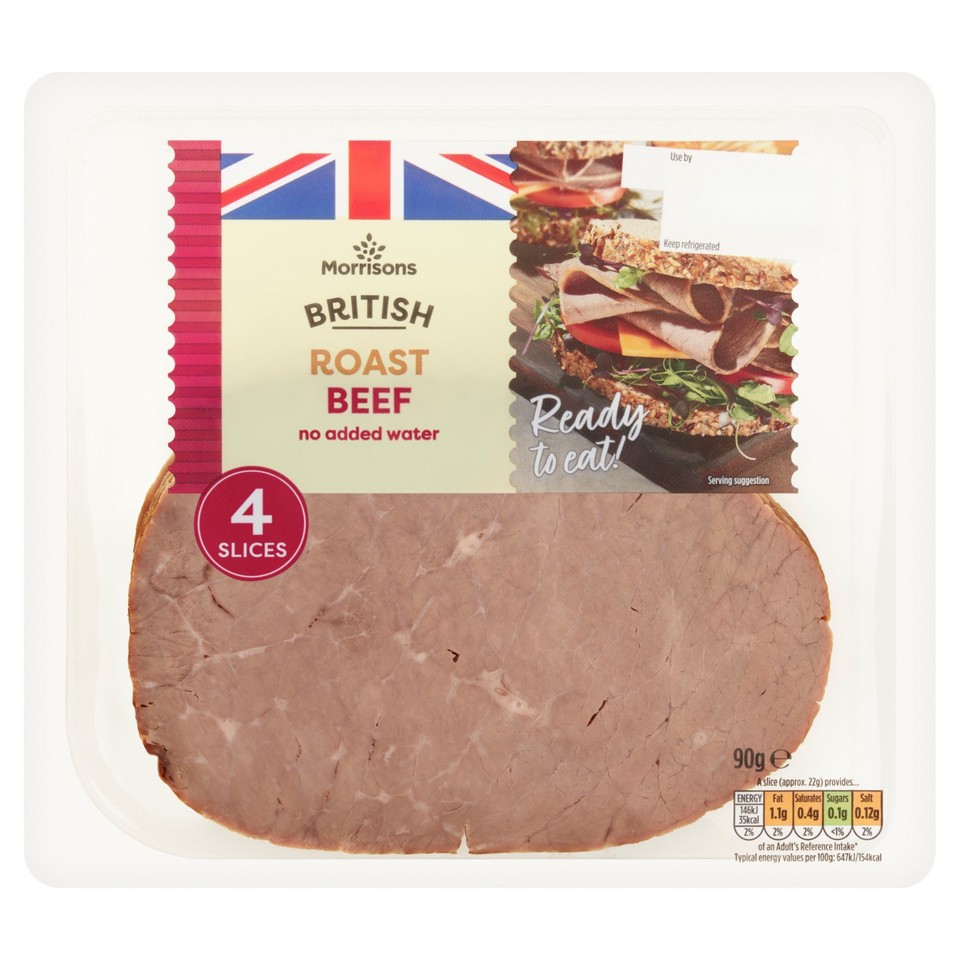 Morrisons British Roast Beef Slices 90g - Morrisons Online Groceries ...