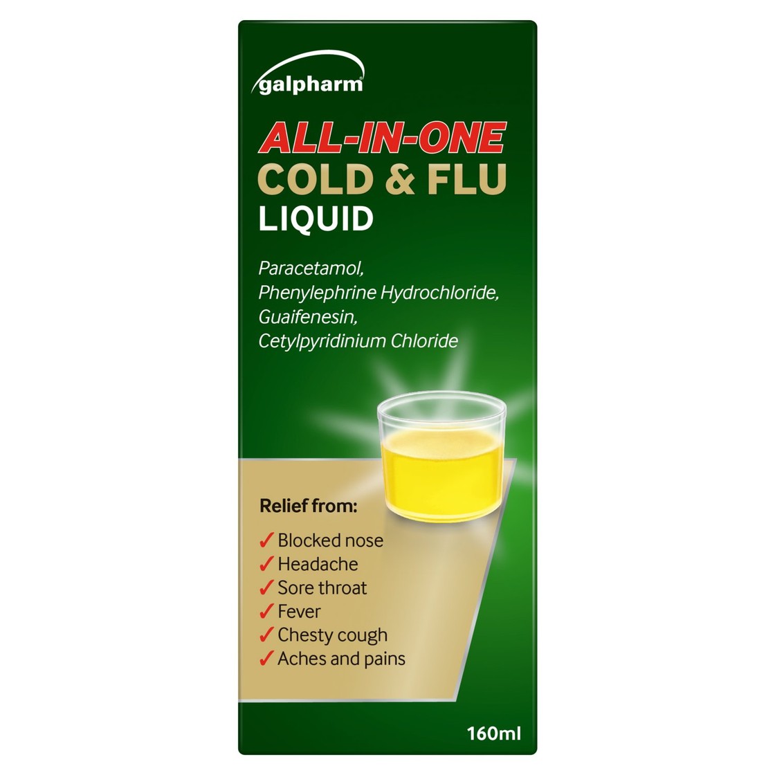 Galpharm All-in-One Cold & Flu Liquid 160ml - Morrisons Online ...