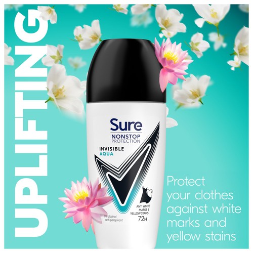 Sure Antiperspirant Deodorant Roll On Nonstop Invisible Aqua 50ml ...