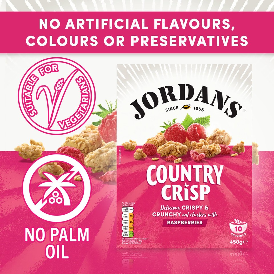 Jordans Country Crisp Raspberry Breakfast Cereal 450g - Morrisons ...