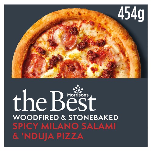 Morrisons The Best Spicy Milano Salami & 'Nduja Stonebaked Pizza 454g ...