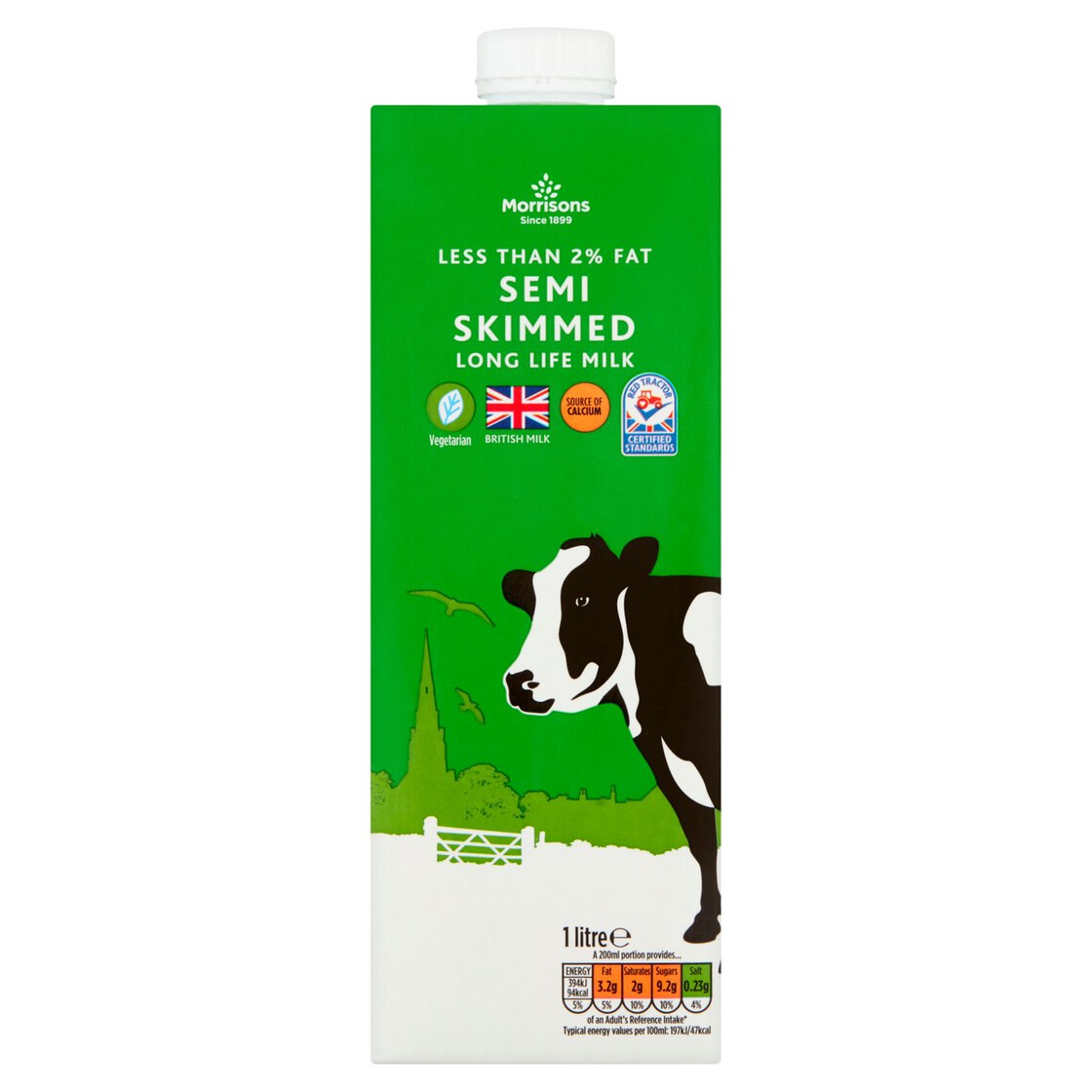 Morrisons Long Life British Semi Skimmed Milk - Morrisons Online ...