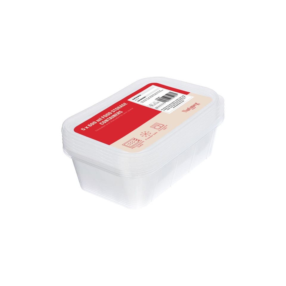 Nutmeg Home Essentials Food Storage Set 5 X 600ml - Morrisons Online ...