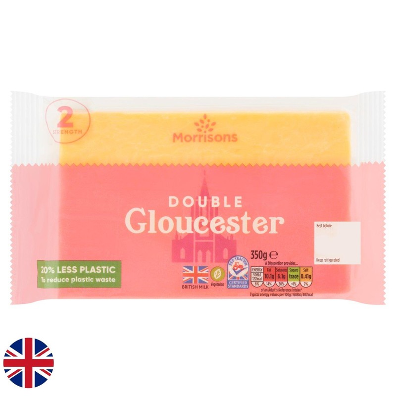 Morrisons British Double Gloucester 350g - Morrisons Online Groceries ...