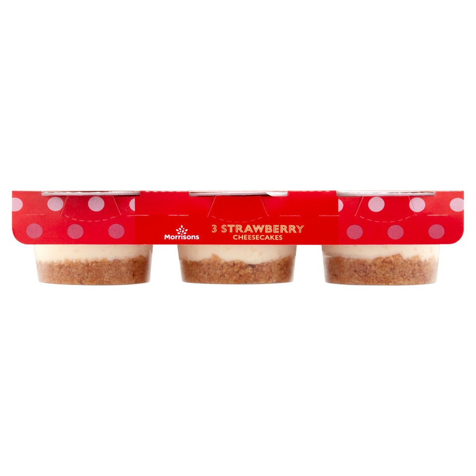 Morrisons 3 Strawberry Cheesecakes - Morrisons Online Groceries & Offers