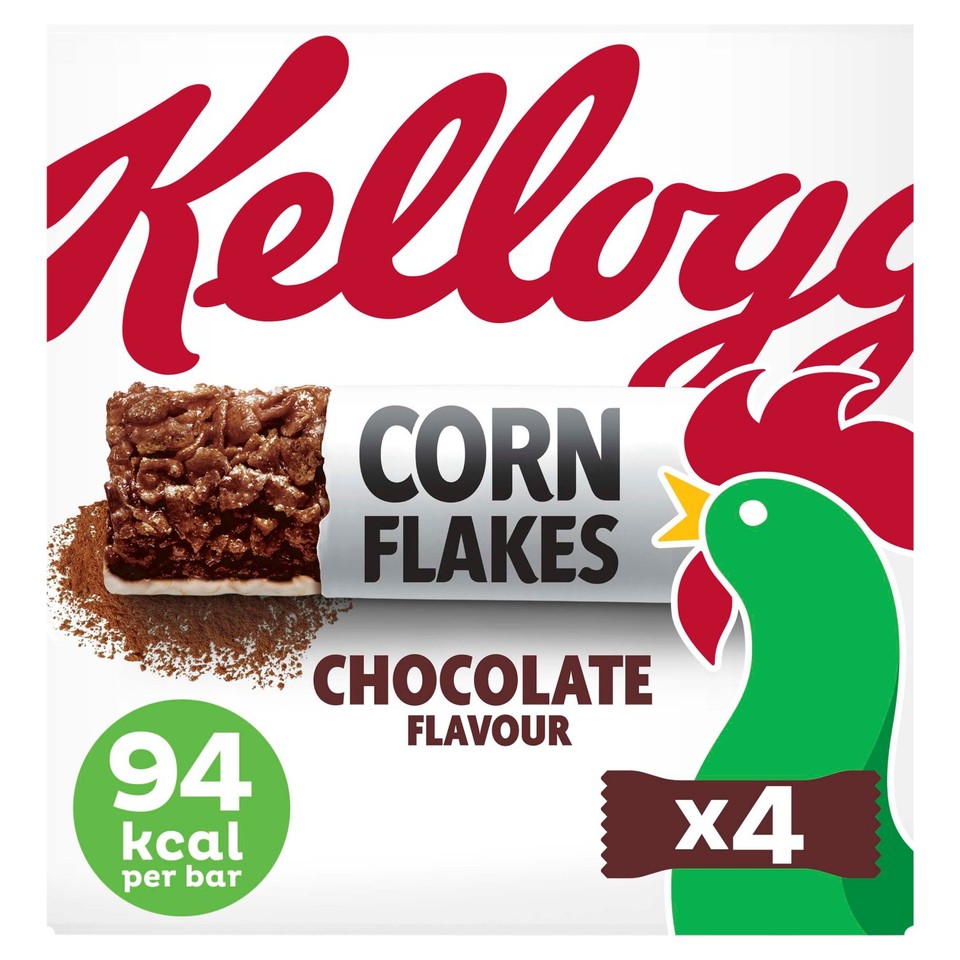 Kellogg's Corn Flakes Chocolate cereal and milk snack bars 4x24g ...