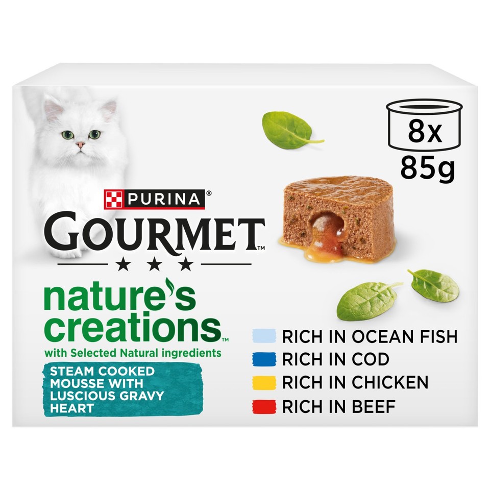 Gourmet Nature's Creations Gravy Heart Chicken Ocean Fish Wet Cat Food ...