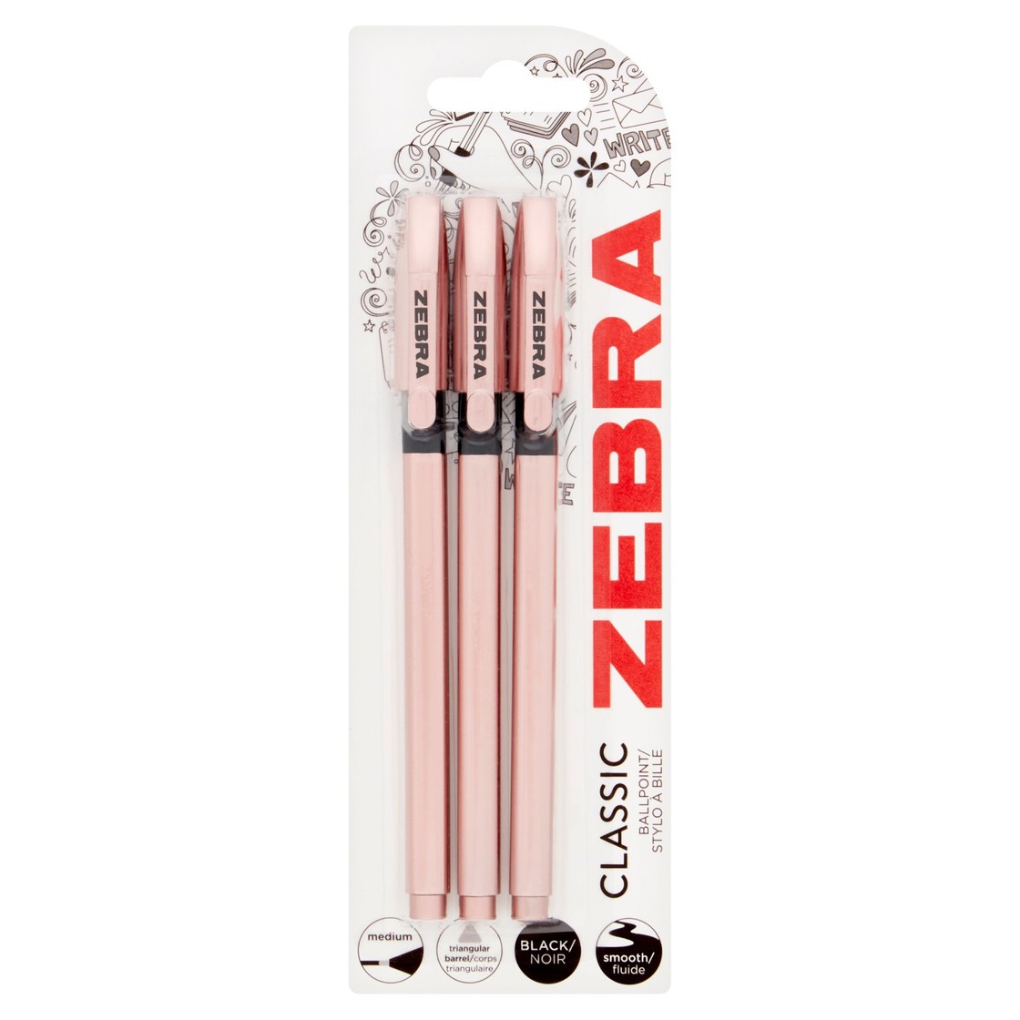 Zebra Classic Rose Gold Ballpoint Pens - Morrisons Online Groceries ...