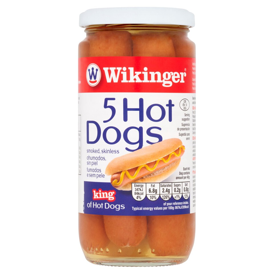 Wikinger 5 Hot Dogs Bockwurst Style in Brine (380g) - Morrisons Online ...