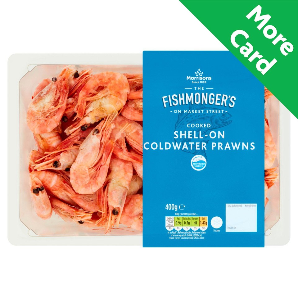 Morrisons Cooked Shell On Cold Water Prawns - Morrisons Online ...