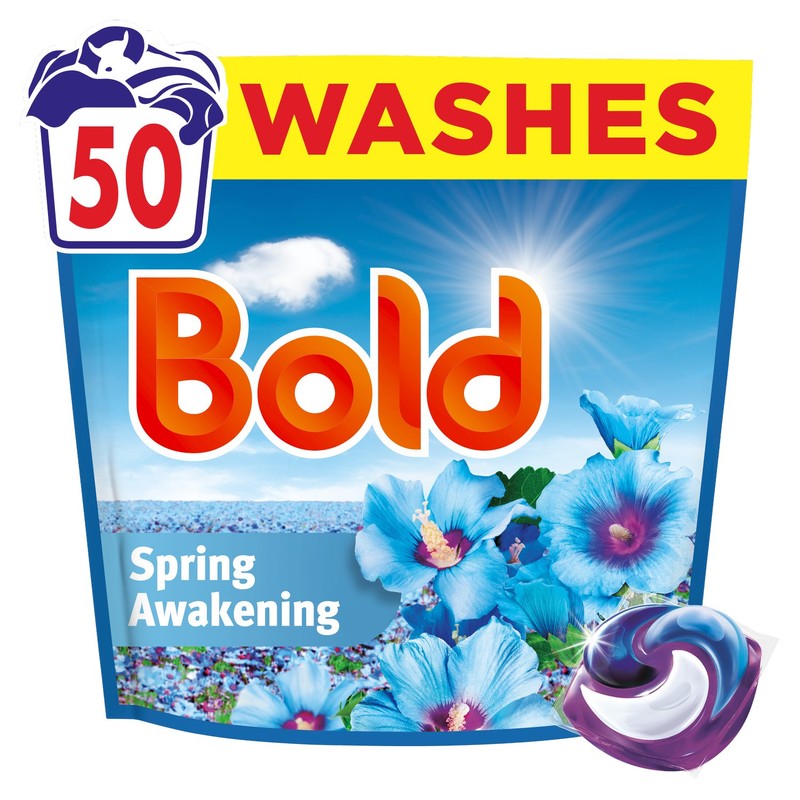 Bold All-In-1 Pods Washing Liquid Capsules Spring Awakening 50 Washes ...