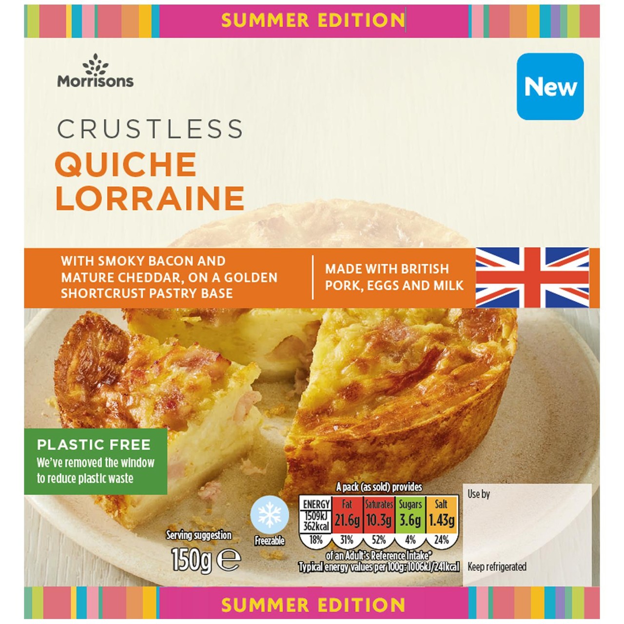 Morrisons Crustless Quiche Lorraine 150g - Morrisons Online Groceries ...