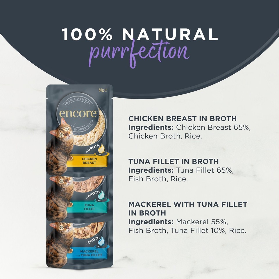 Encore Cat Pouch Finest Selection In Broth - Morrisons Online Groceries ...