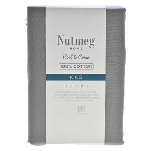 Morrisons 100% Cotton Grey King Fitted Sheet - Morrisons Online ...