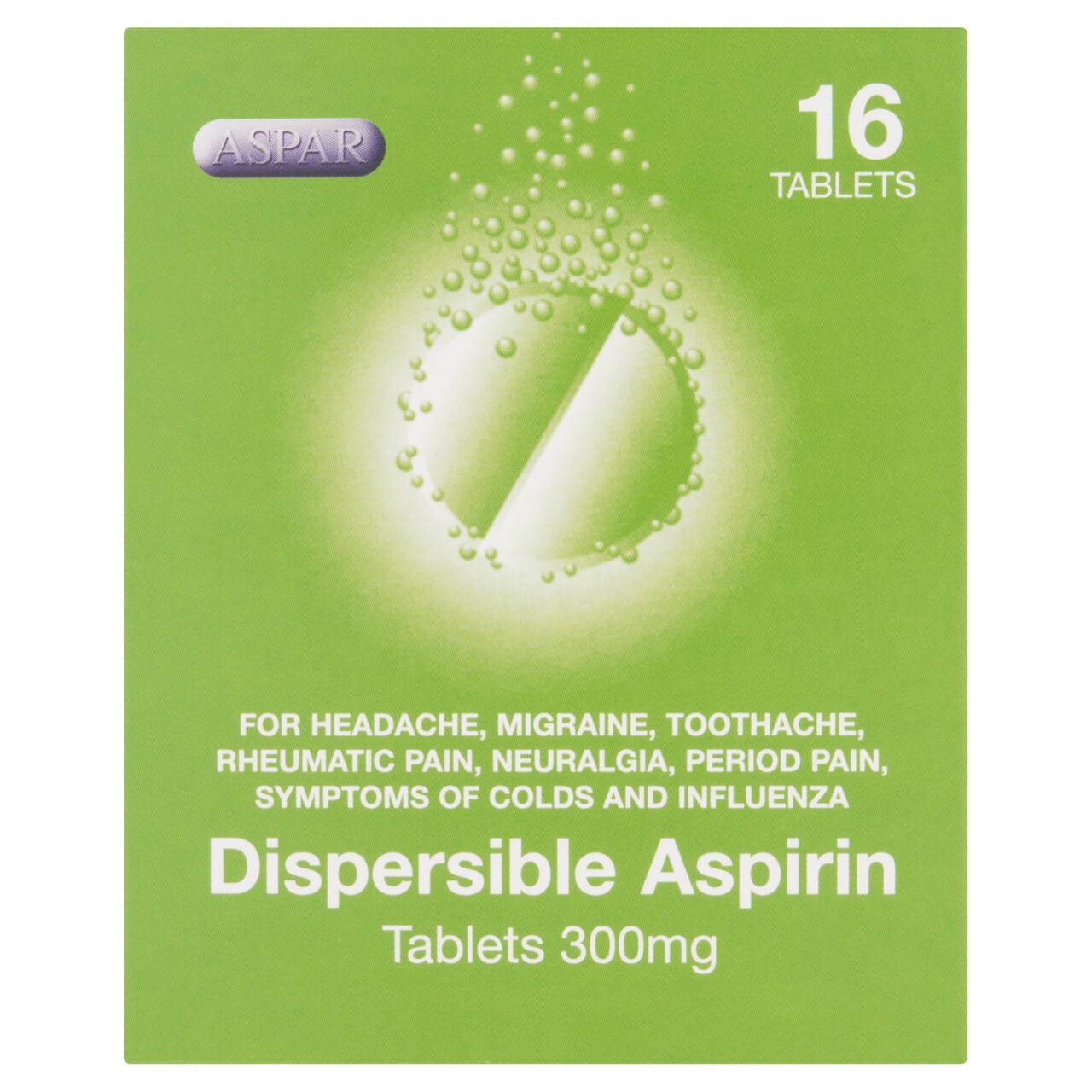 Aspar Dispersible Aspirin Tablets 300mg 16s - Morrisons Online ...