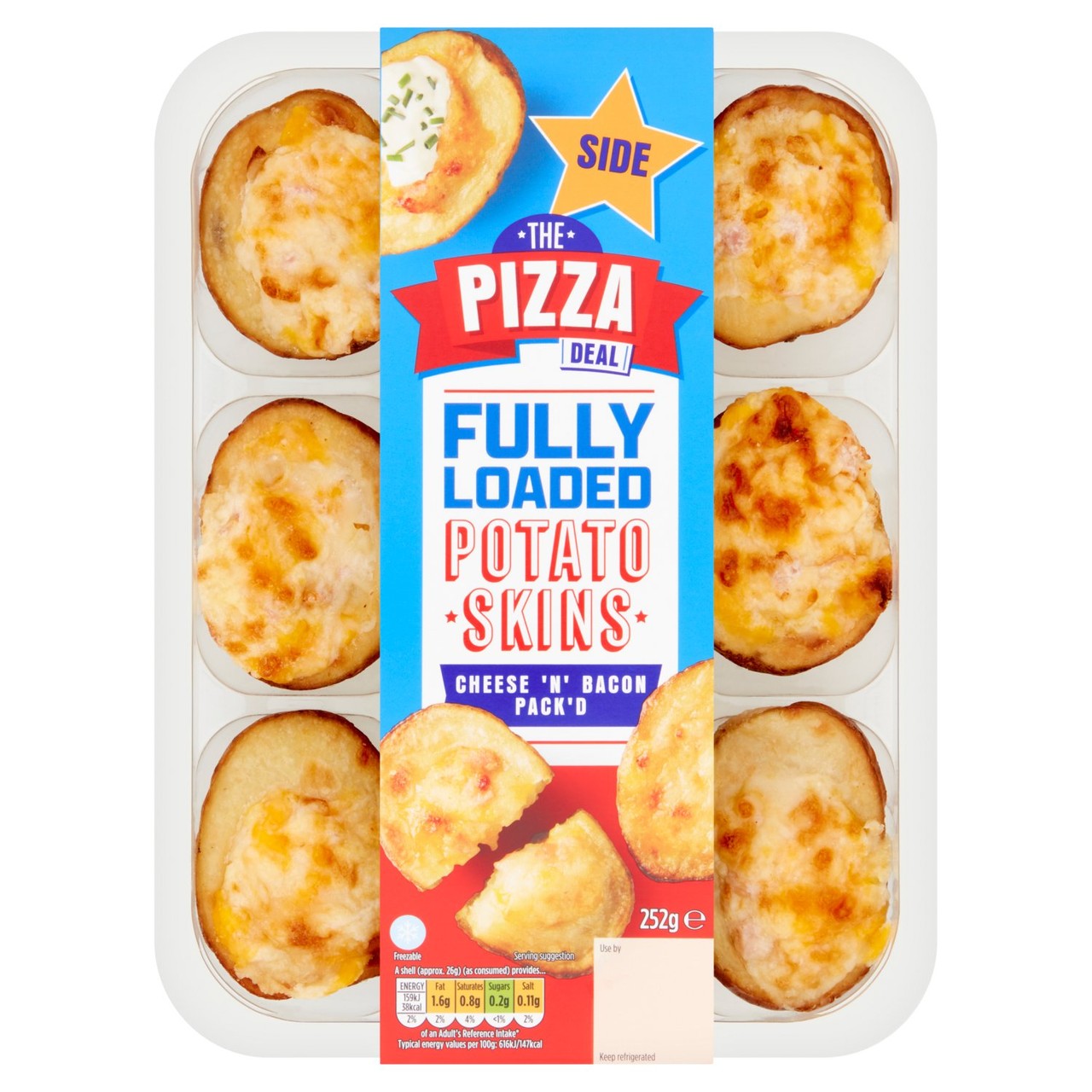 Morrisons The Pizza Deal Cheese 'N' Bacon Loaded Potato Skins 252g ...