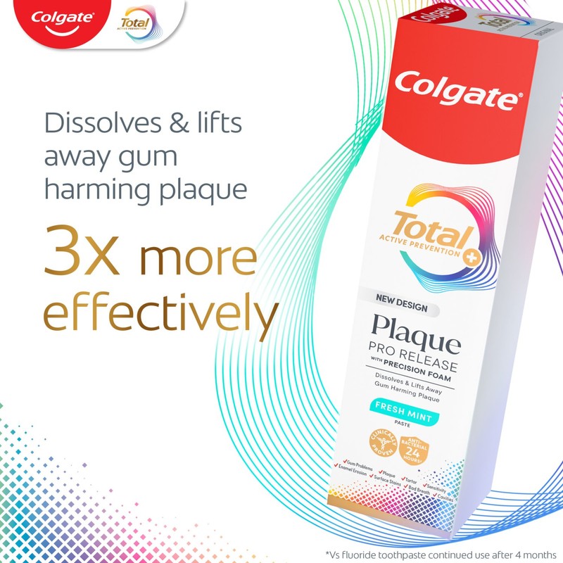 Colgate Total Plaque Pro Release Fresh Mint Toothpaste - Morrisons ...