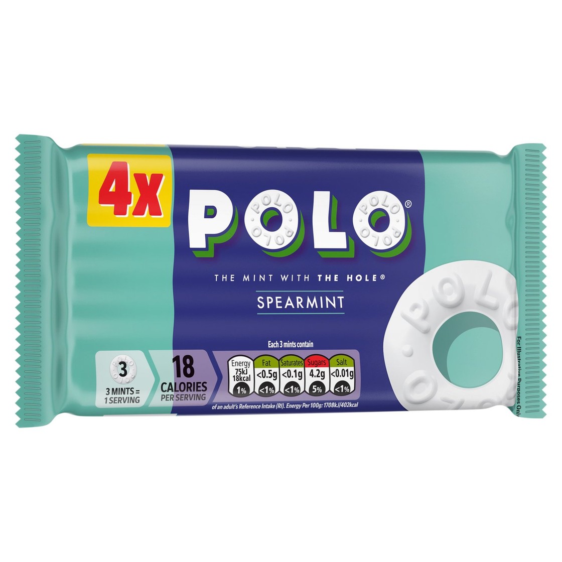 Polo Spearmint Mint Tube Multipack 4 Pack - Morrisons Online Groceries ...