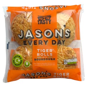 Jason's Every Day Tiger Bread Rolls with Sourdough 4 Pack - Morrisons ...
