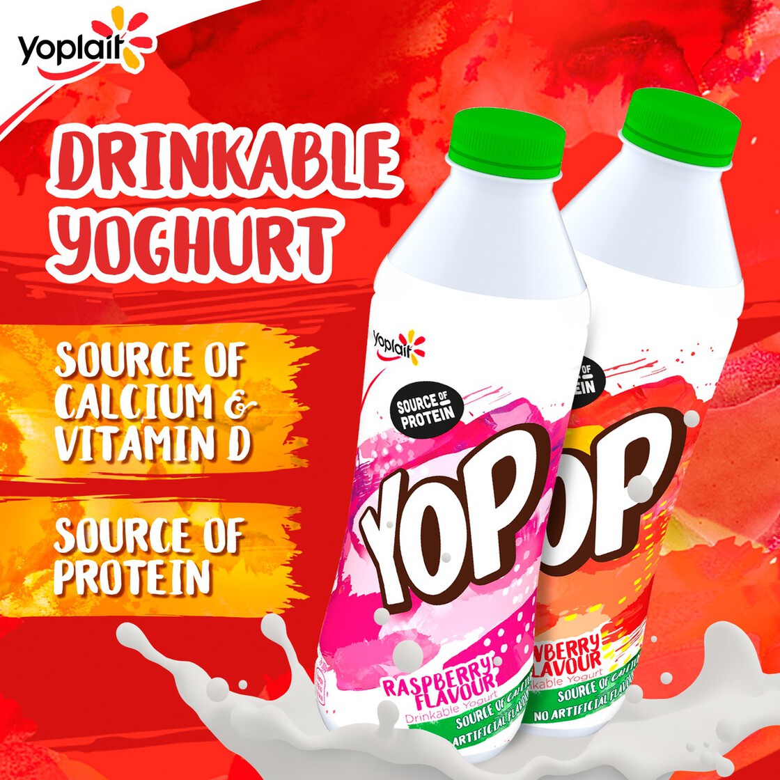 Yop Raspberry Yoghurt Drink - Morrisons Online Groceries & Offers